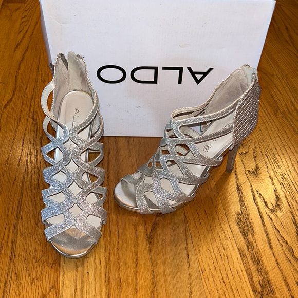 Aldo | Shoes | Silver Heels | Poshmark